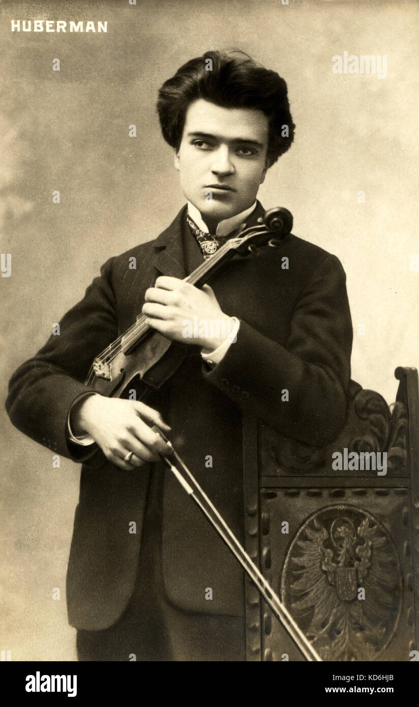 Bronislaw Huberman, with violin. Polish violinist, 1882-1947 Stock ...