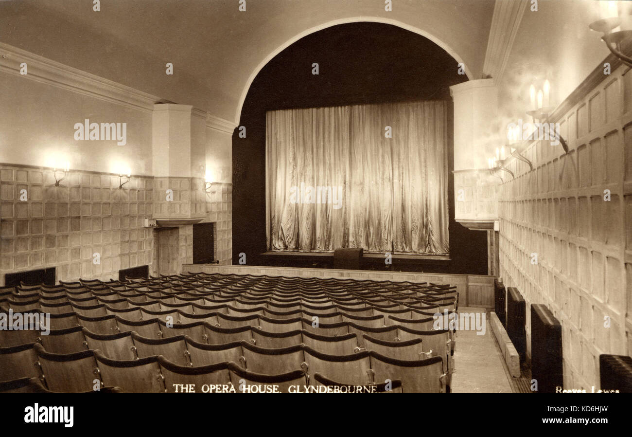 Original Glyndebourne opera house, interior, 1934. Built on John ...