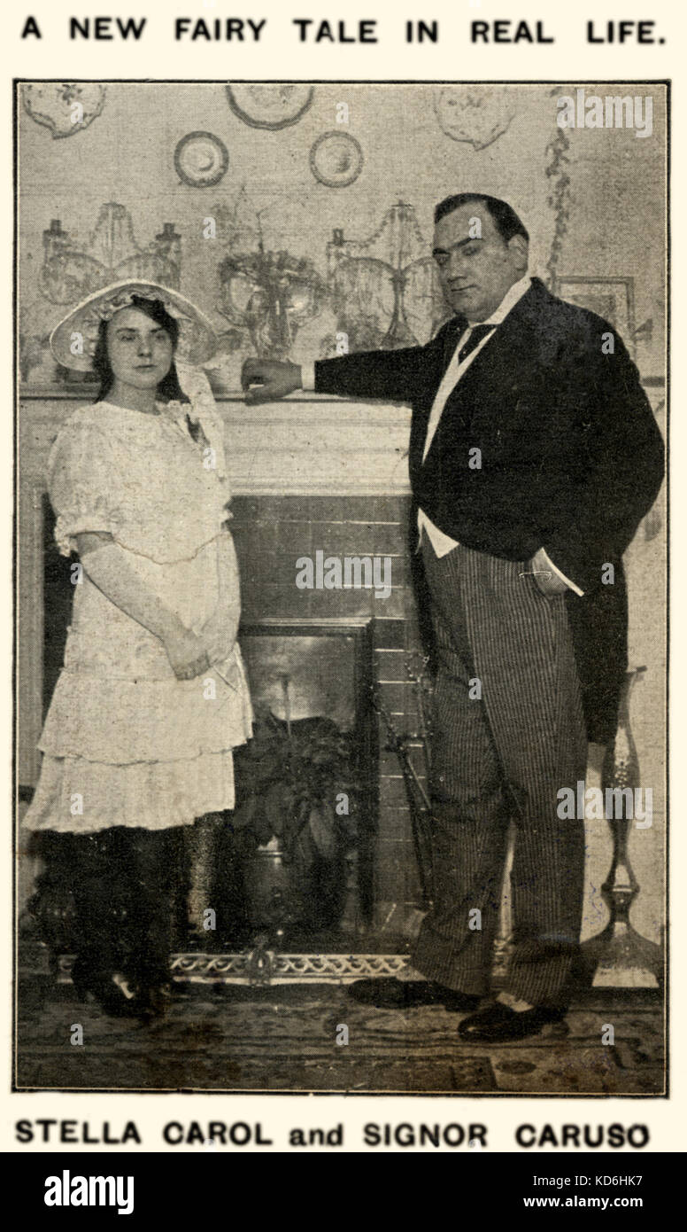 Enrico Caruso with Stella Carol. Photograph on postcard entitled 'A new ...