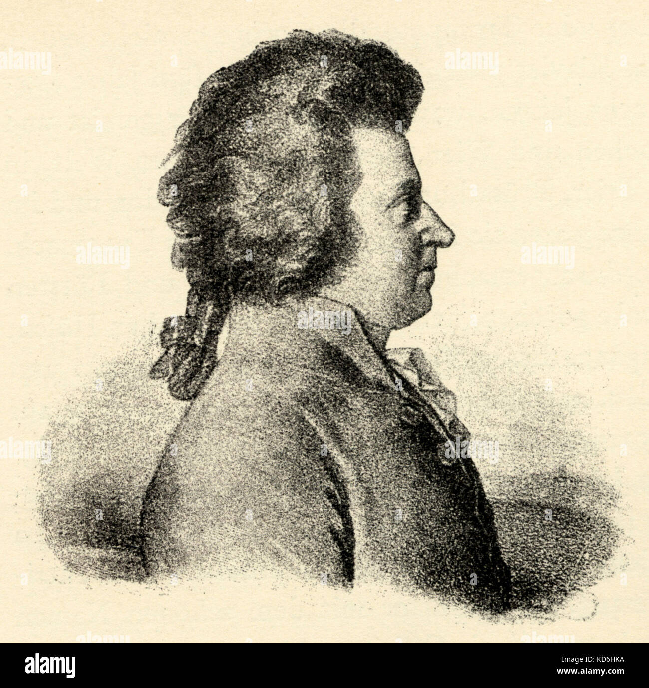Wolfgang Amadeus Mozart -profile portrait. Austrian composer, 1756-1791 ...