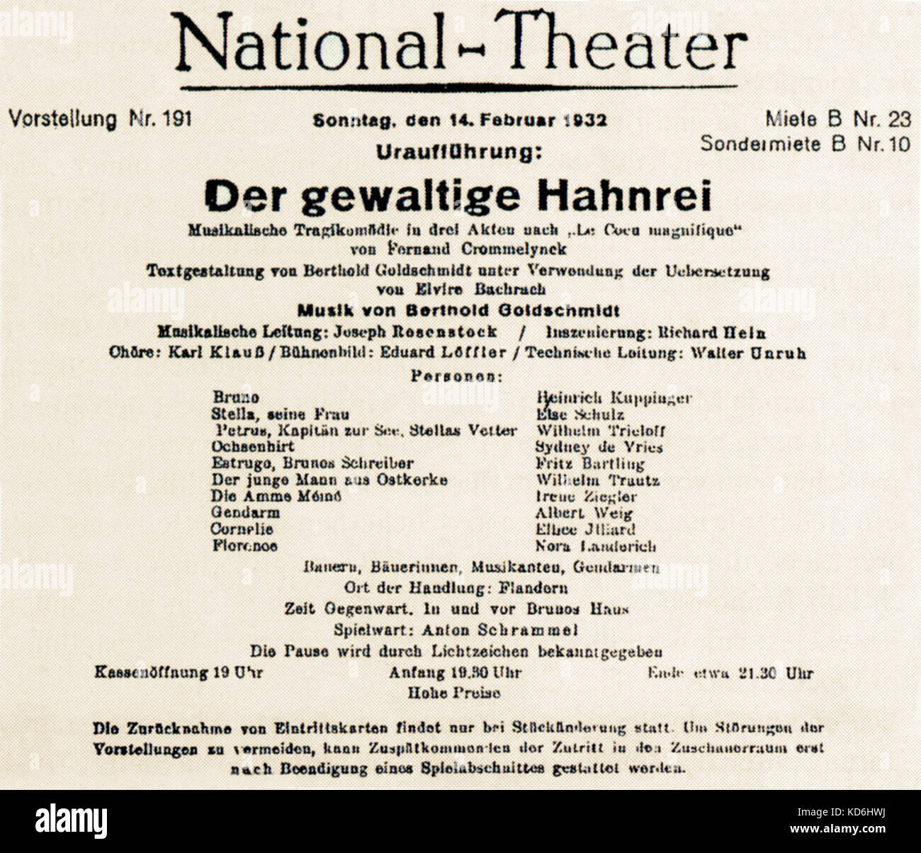 Berthold Goldschmidt's 'Der gewaltige Hahnrei'. ('The Magnificent ...