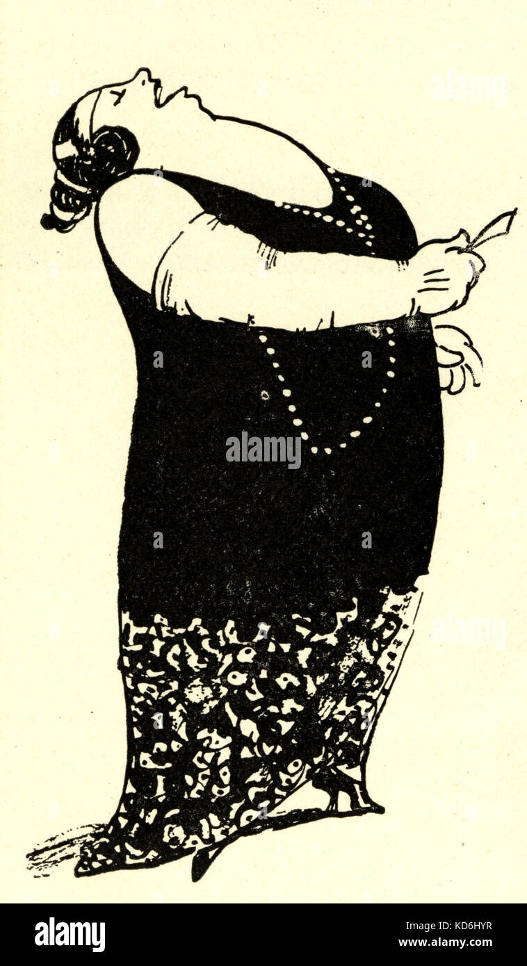 Opera singer drawing April 2nd 1924, Manchester concert programme Stock ...