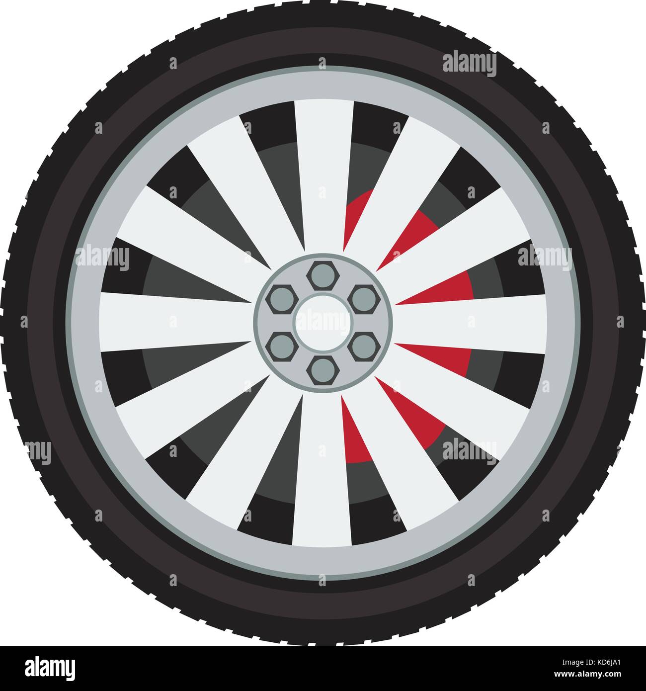 Car wheel mock up in detail with solid and flat color design ...