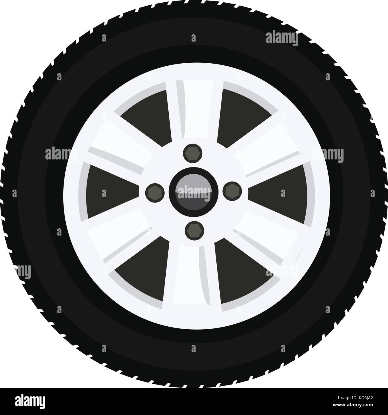 Car wheel mock up in detail with solid and flat color design ...