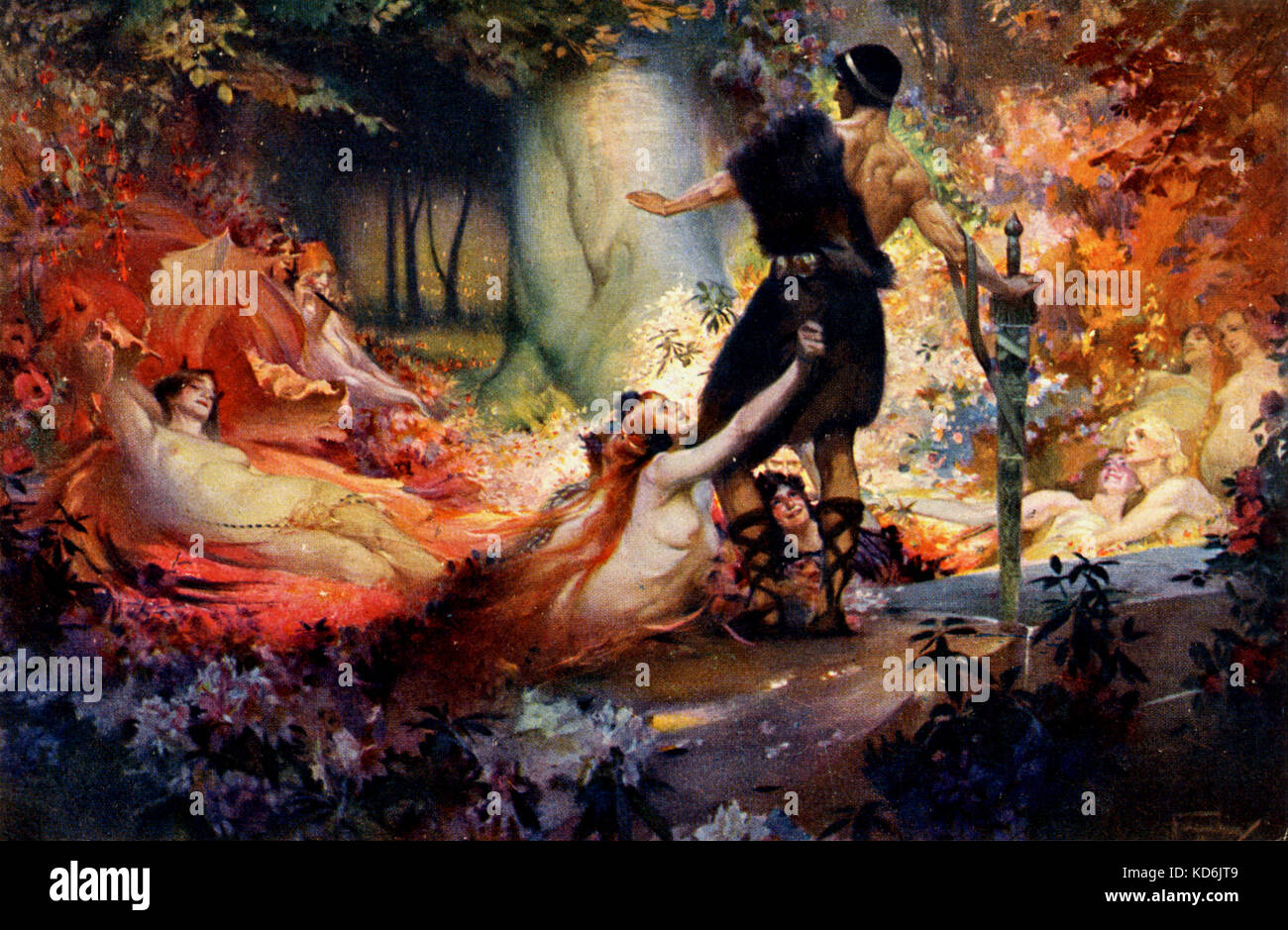 Wagner's opera 'Parsifal'. The Flower Maidens try to tempt Parsifal in ...