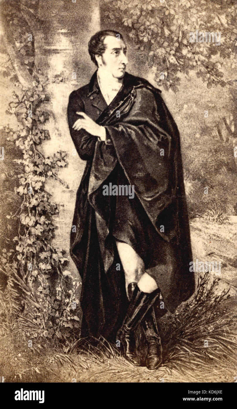 Carl Maria von Weber leaning against tree. German composer and ...