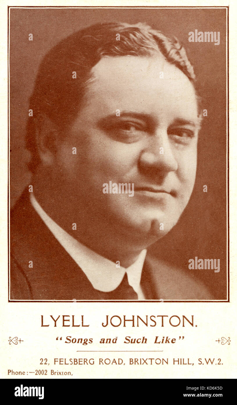 Lyell Johnston Singer. Publicity postcard Stock Photo - Alamy