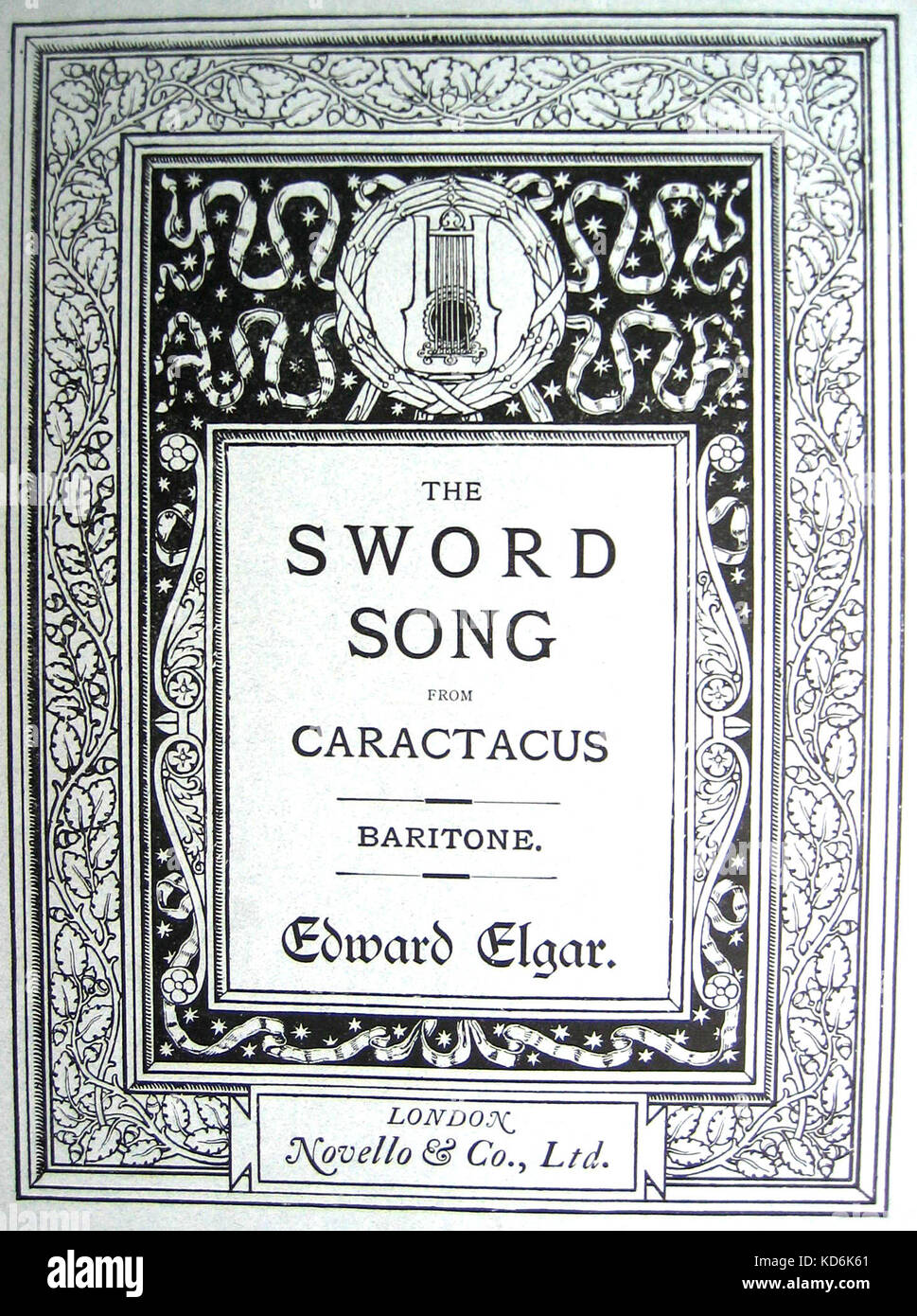 Edward Elgar's Caractacus. Score cover of The Sword Song from ...