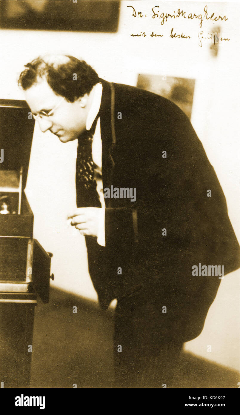 Sigfrid Karg-Elert listening to a phonograph. German organist and ...