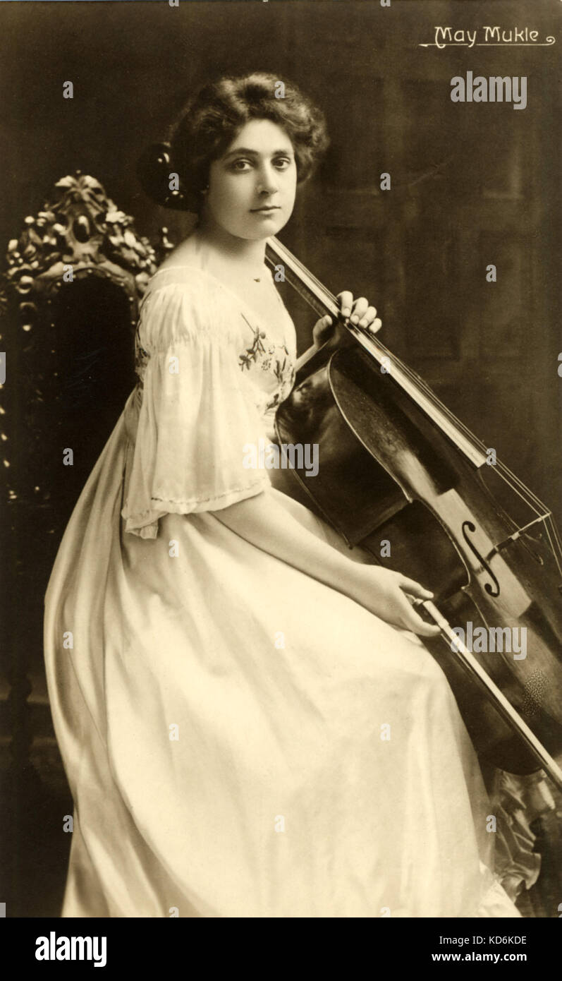 May Mukle with cello. British cellist 1880-1963, 'the female Casals ...