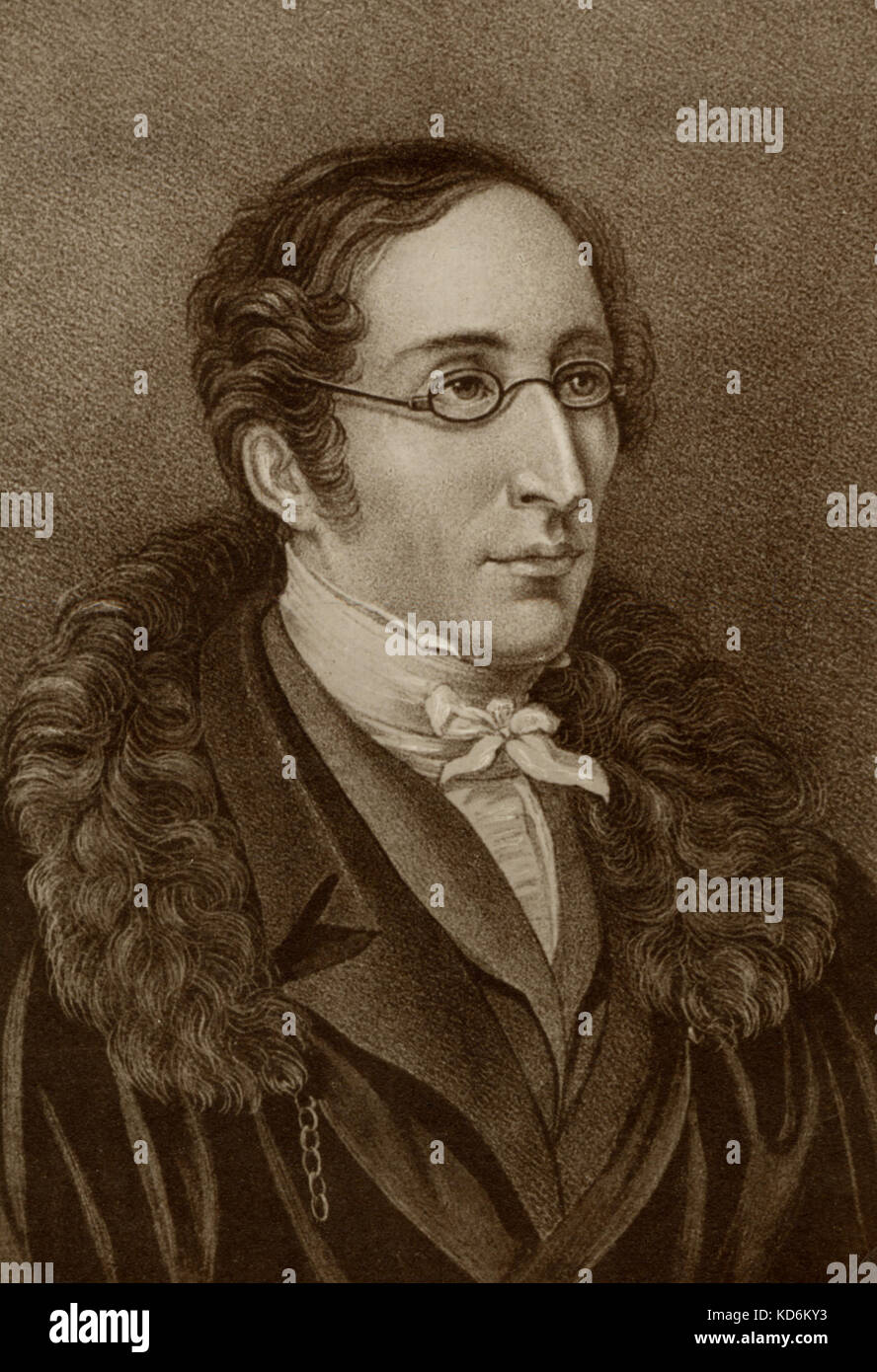 Carl Maria von Weber - portrait with spectacles. German composer and ...