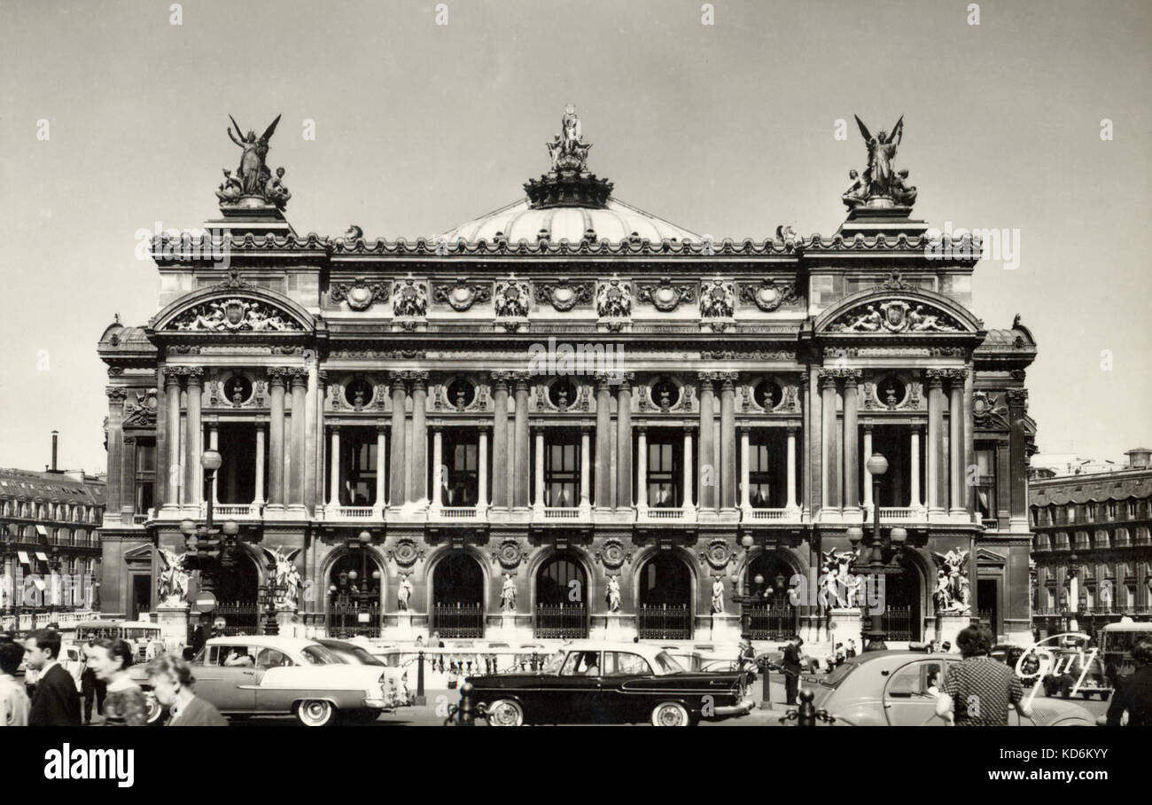 Paris Opera House ( Opéra Garnier ), late 1950s/early 1960s. Street ...