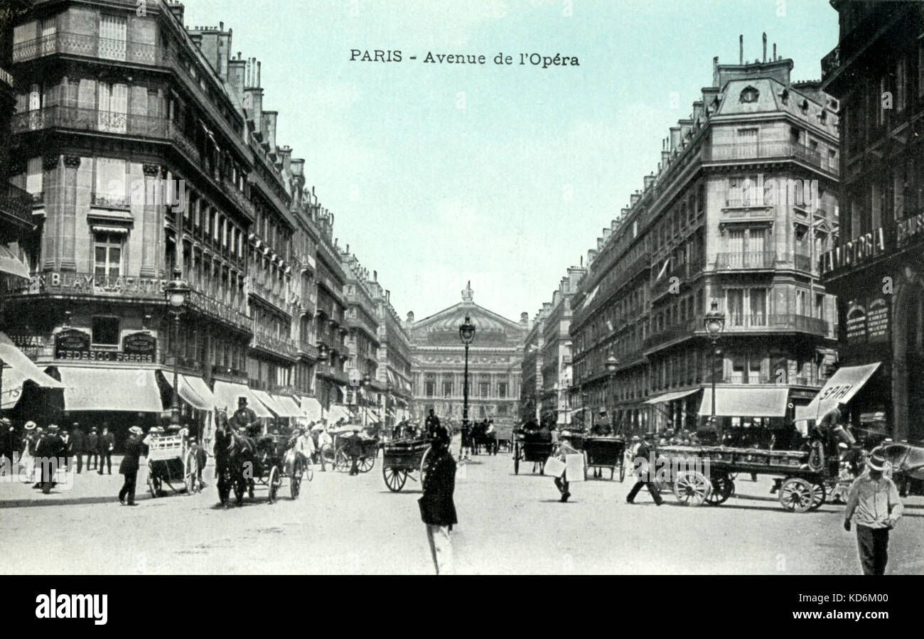 Avenue de l'Opéra, Paris, with Opera House ( Opéra Garnier ) in ...