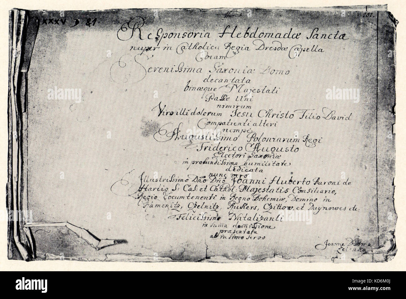 18th century baroque manuscript hi-res stock photography and images - Alamy