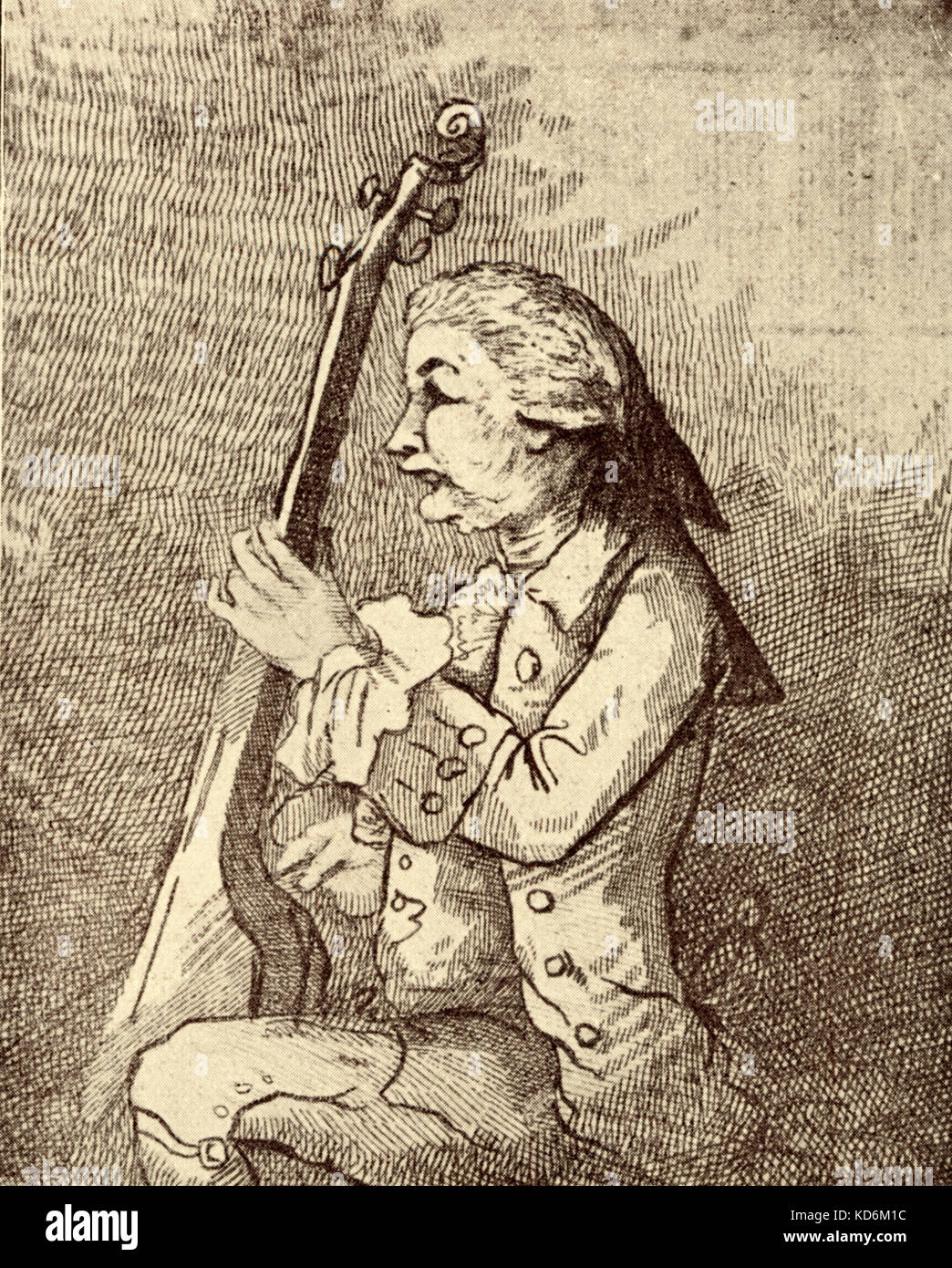 Carl Friedrich Abel caricature holding viola da gambaGerman composer ...