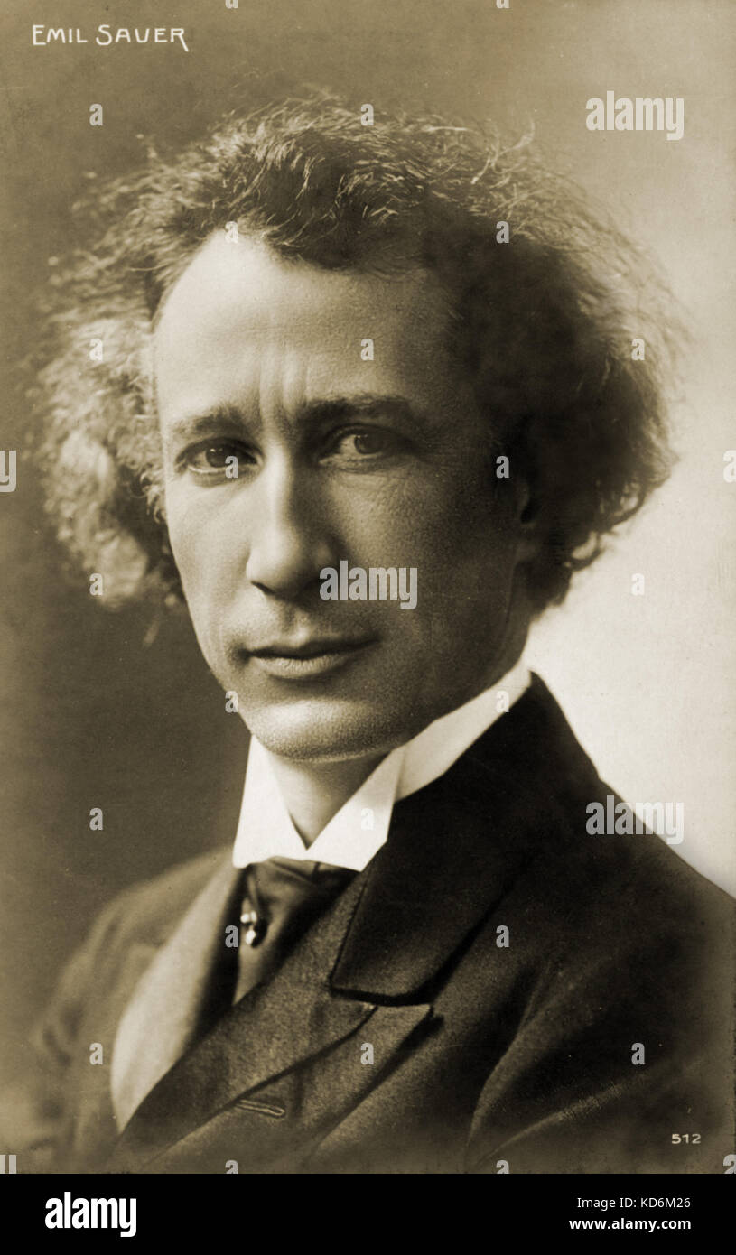 Emil Sauer, portrait. German pianist and composer. 1862-1942 Stock ...