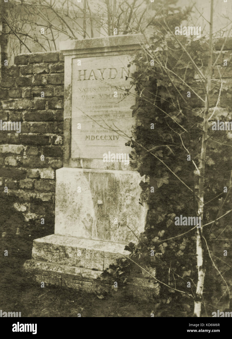 Joseph Haydn 's tombstone in Haydn Park, Vienna. Austrian composer 31 ...