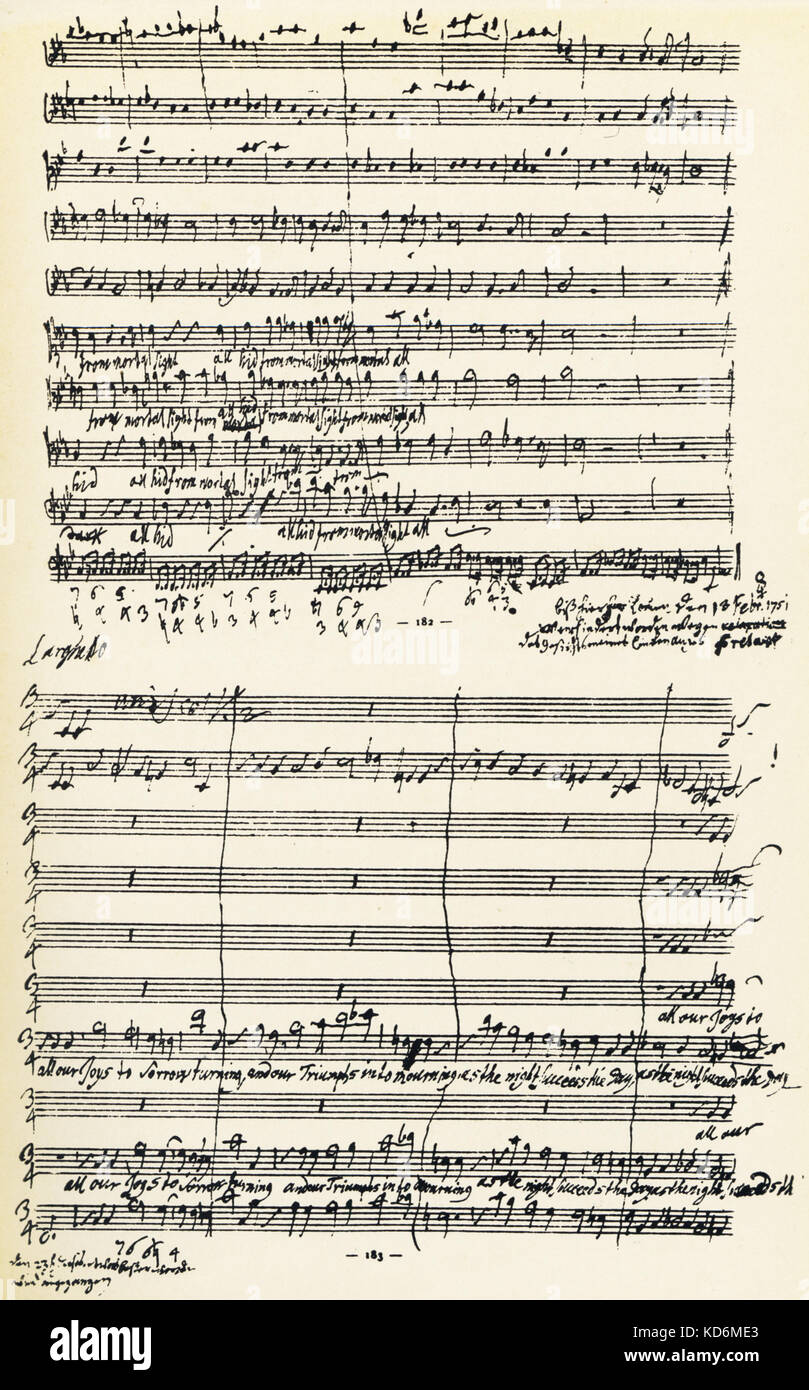 Georg Friedrich Handel 's handwritten score to his oratorio ' Jephtha ...