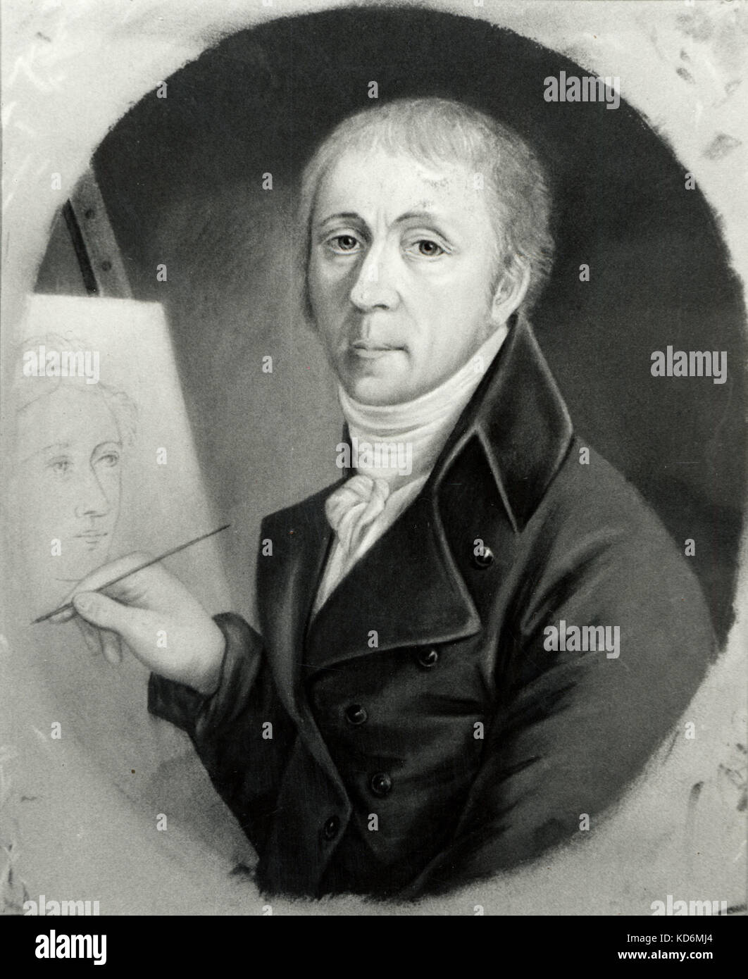 Bach, Johann Philip painting a portrait Stock Photo - Alamy
