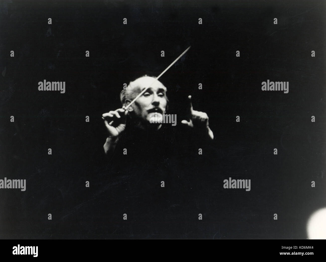 Arturo Toscanini conducting with baton. Italian conductor, 25 March ...