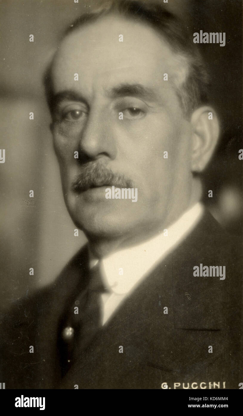 Giacomo Puccini, portrait towards end of his life. Italian composer, 23 ...