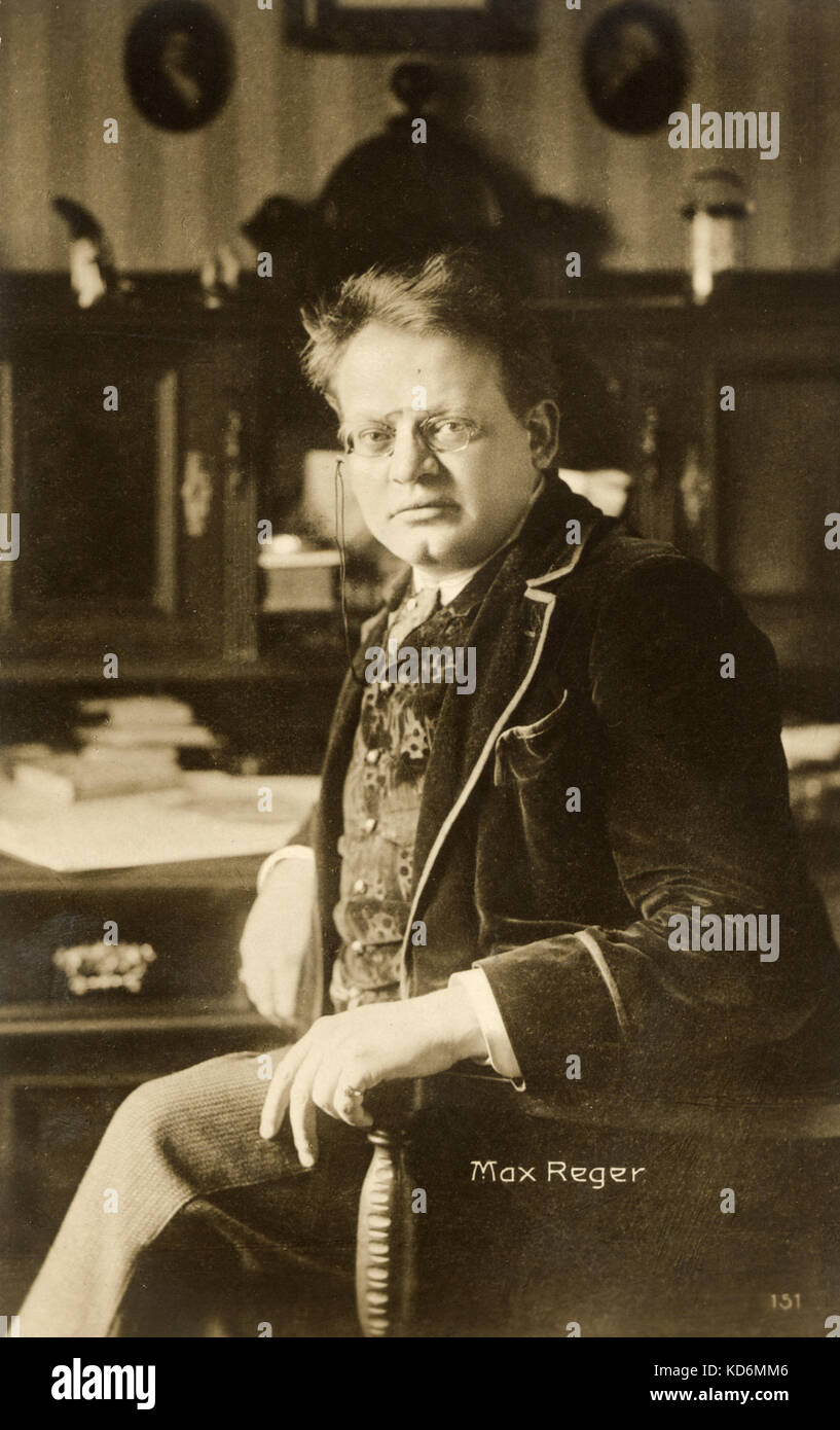 Max Reger, seated portrait. German composer, 19 March 1873 - 11 May ...