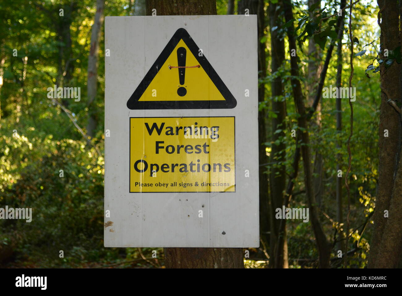 Forest operations warning signs forestry hi-res stock photography and ...