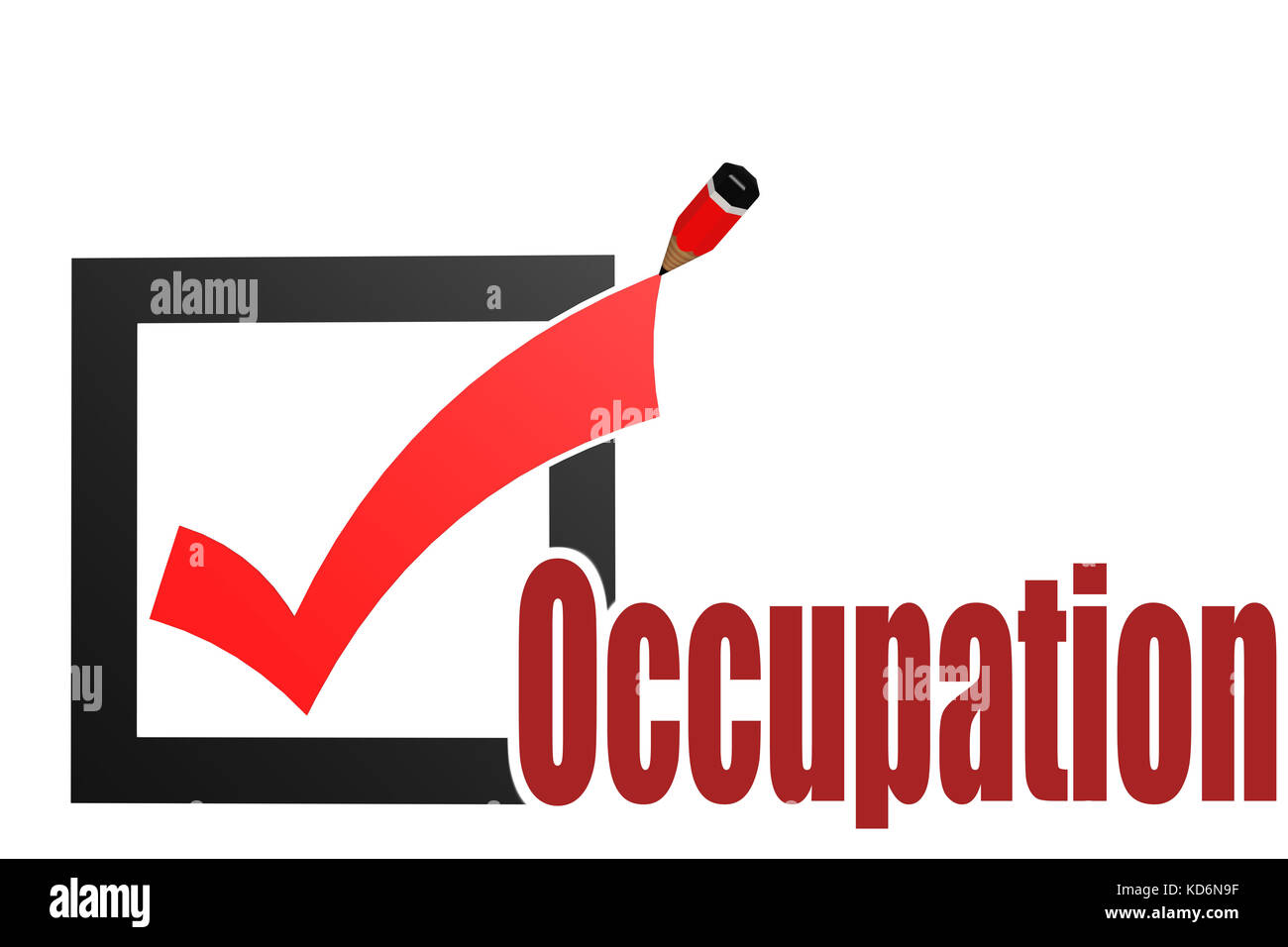Check mark with occupation word image with hi-res rendered artwork that ...