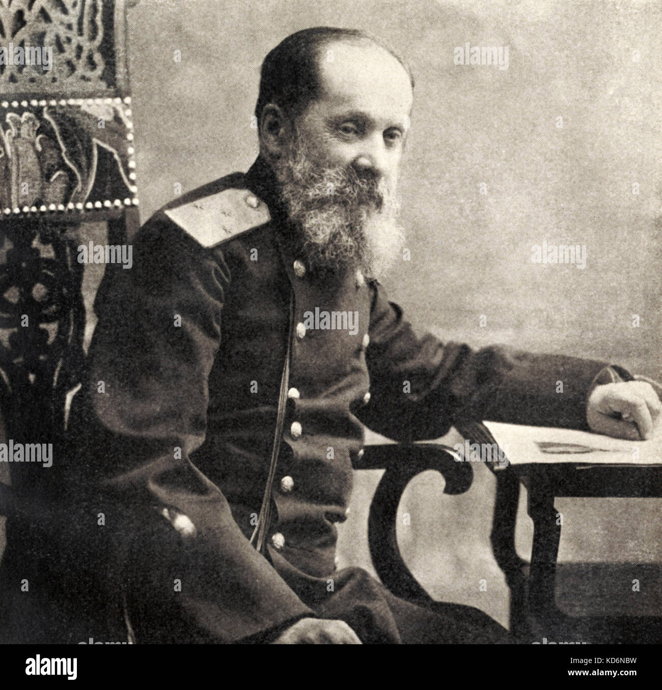Cesar Antonovich Cui, portrait in uniform. Russian composer of French ...