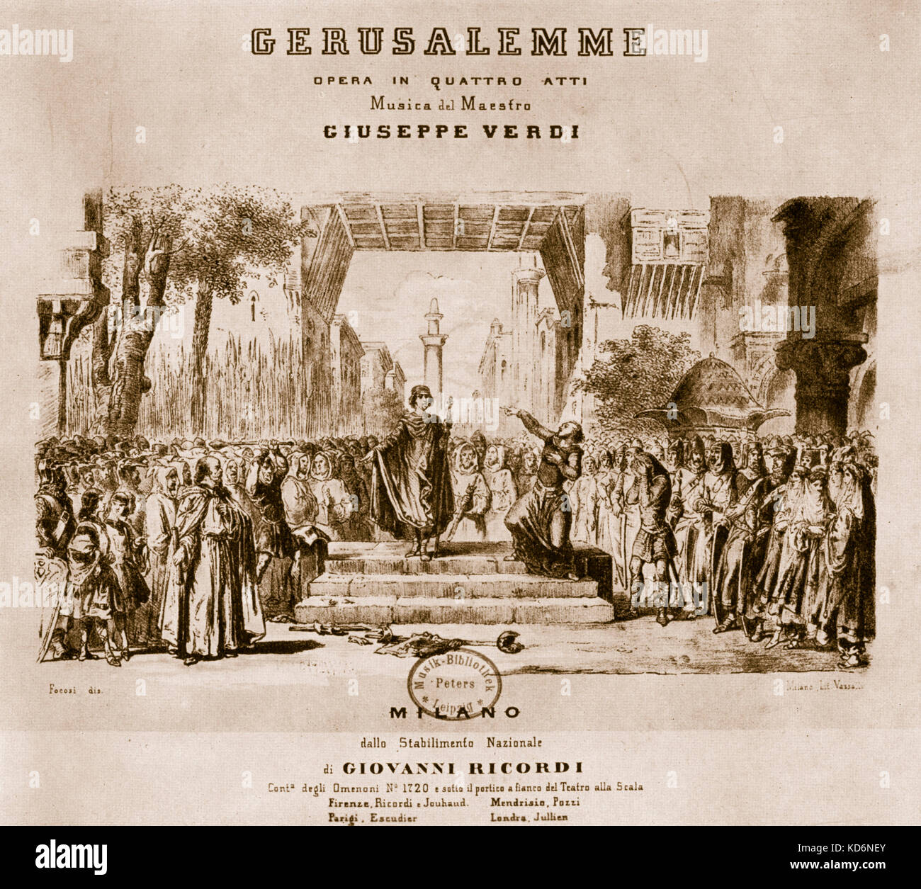 Title page of Verdi 's opera GERUSALEMME. This was the second version ...