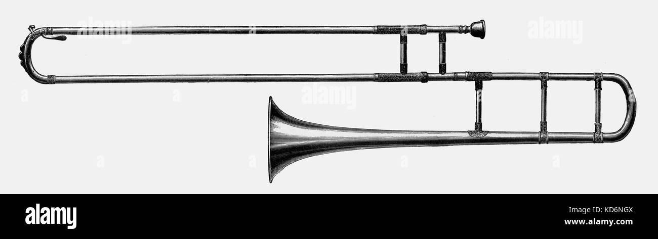 Slide trombone, engraving Stock Photo - Alamy