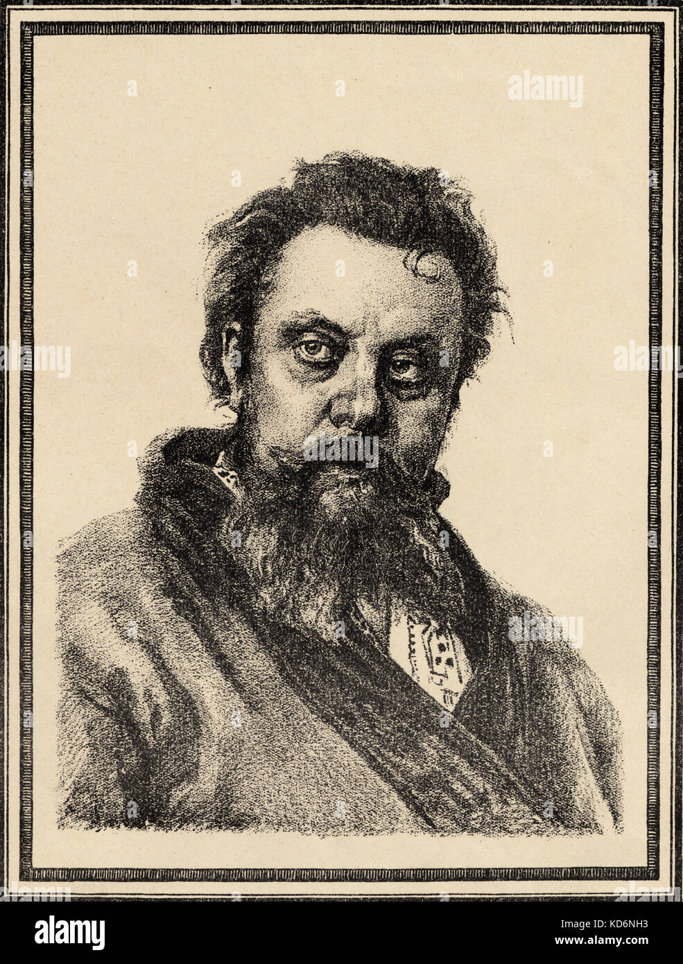 Modest Petrovich Mussorgsky - drawing based on painting by Ilya Repin ...