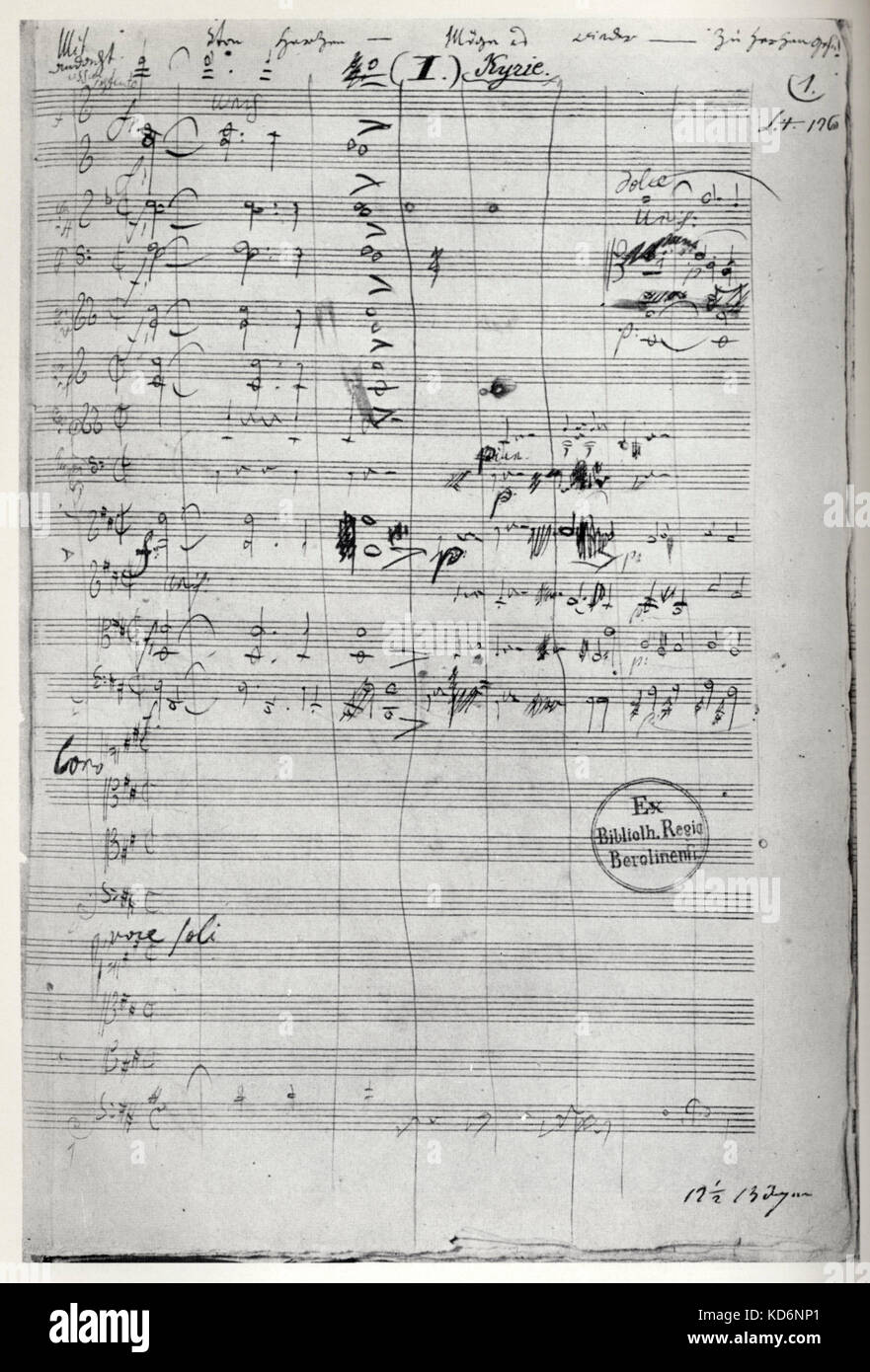 Missa Solemnis - Ludwig van Beethoven 's handwritten score, manuscript ...