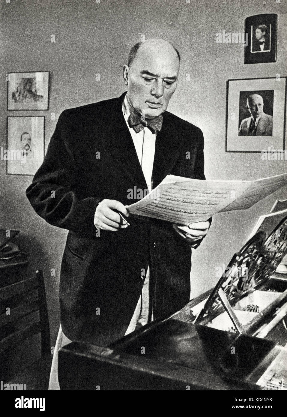 Yuri Shaporin, portrait reading score. Russian composer, 8 November ...