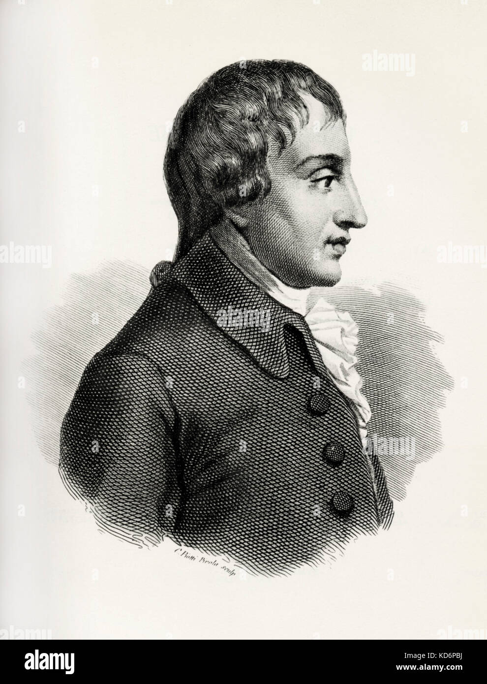 Giovanni Battista Pergolesi, profile portrait. Italian composer, 1710 ...