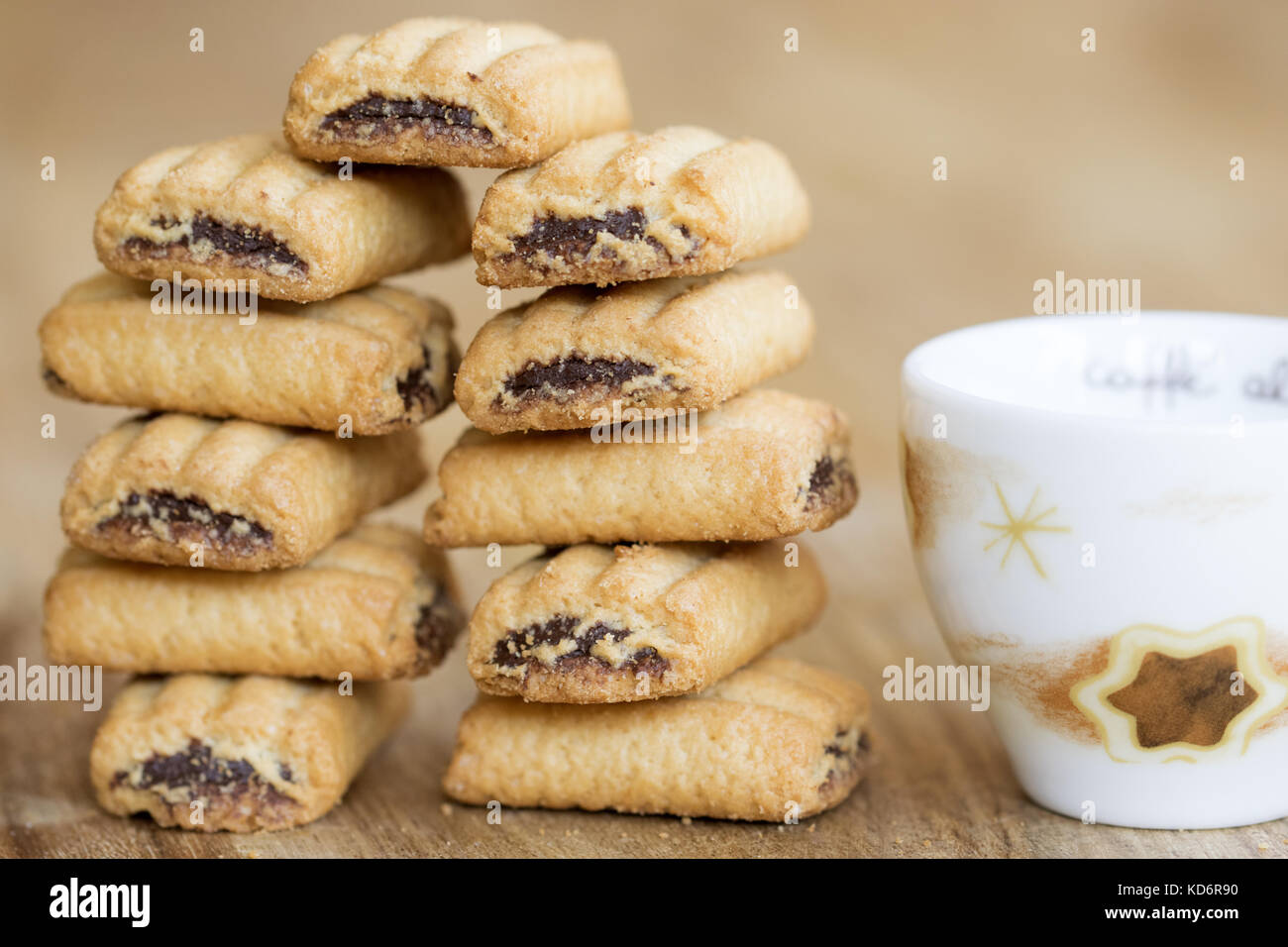 chocolate cookies and espresso coffee for Italian breakfast Stock Photo ...