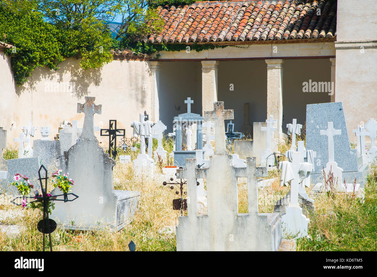 Graveyard. Rascafria, Madrid province, Spain Stock Photo - Alamy