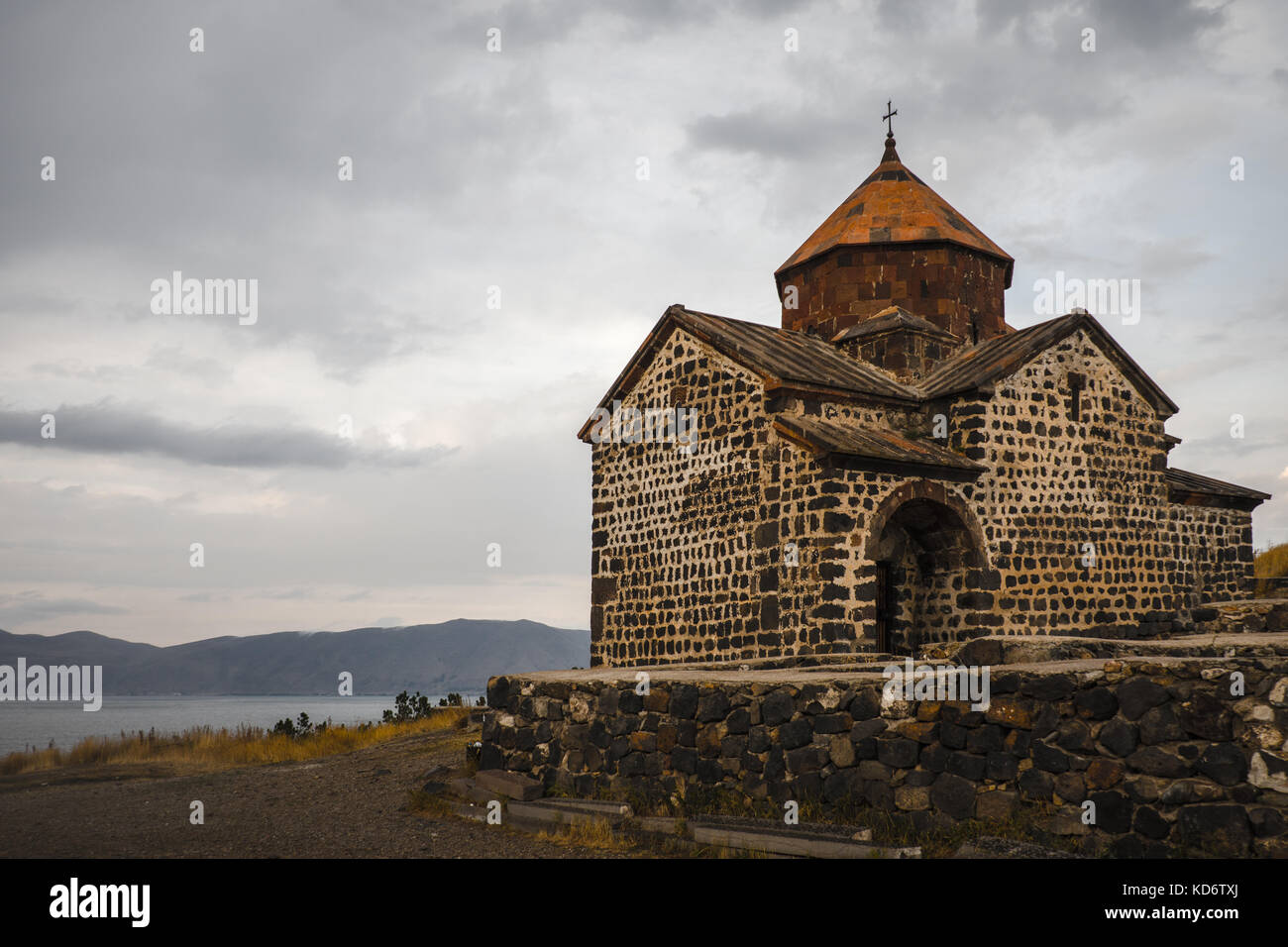 Monastery of Sevanavank in Lake Sevan. Armenia. horizontal Stock Photo - Alamy
