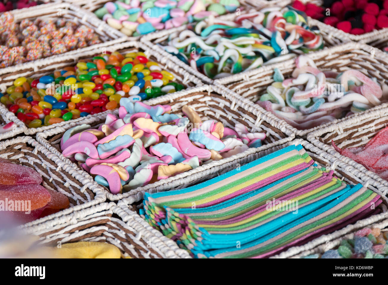 Varied mix of candies on a Medieval Fair Stock Photo - Alamy