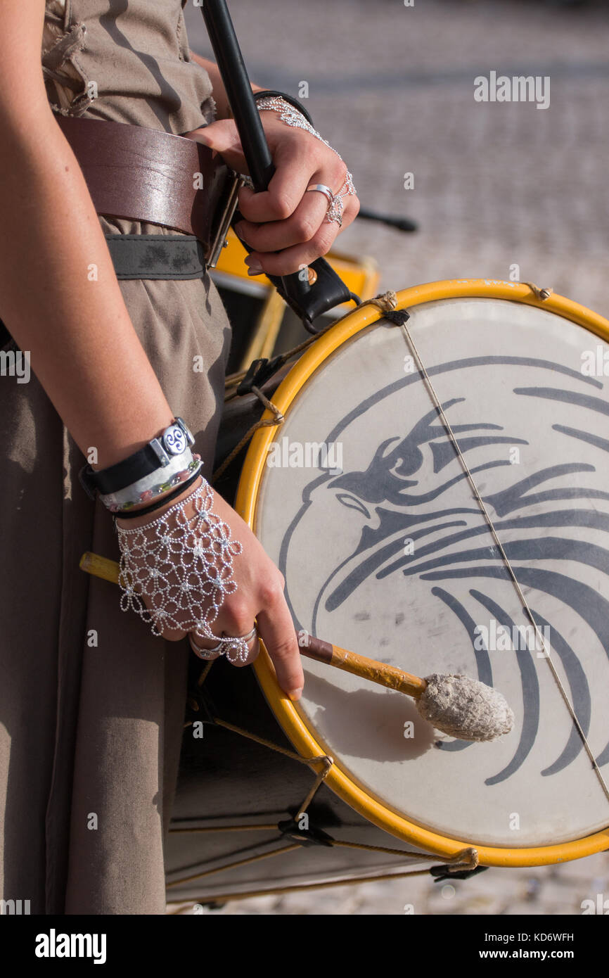 Close up view of Medieval band drums Stock Photo - Alamy
