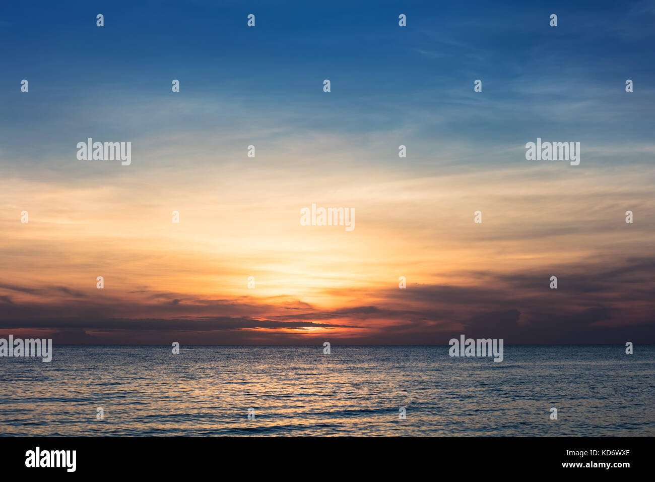 beautiful red sunset over the ocean Stock Photo - Alamy