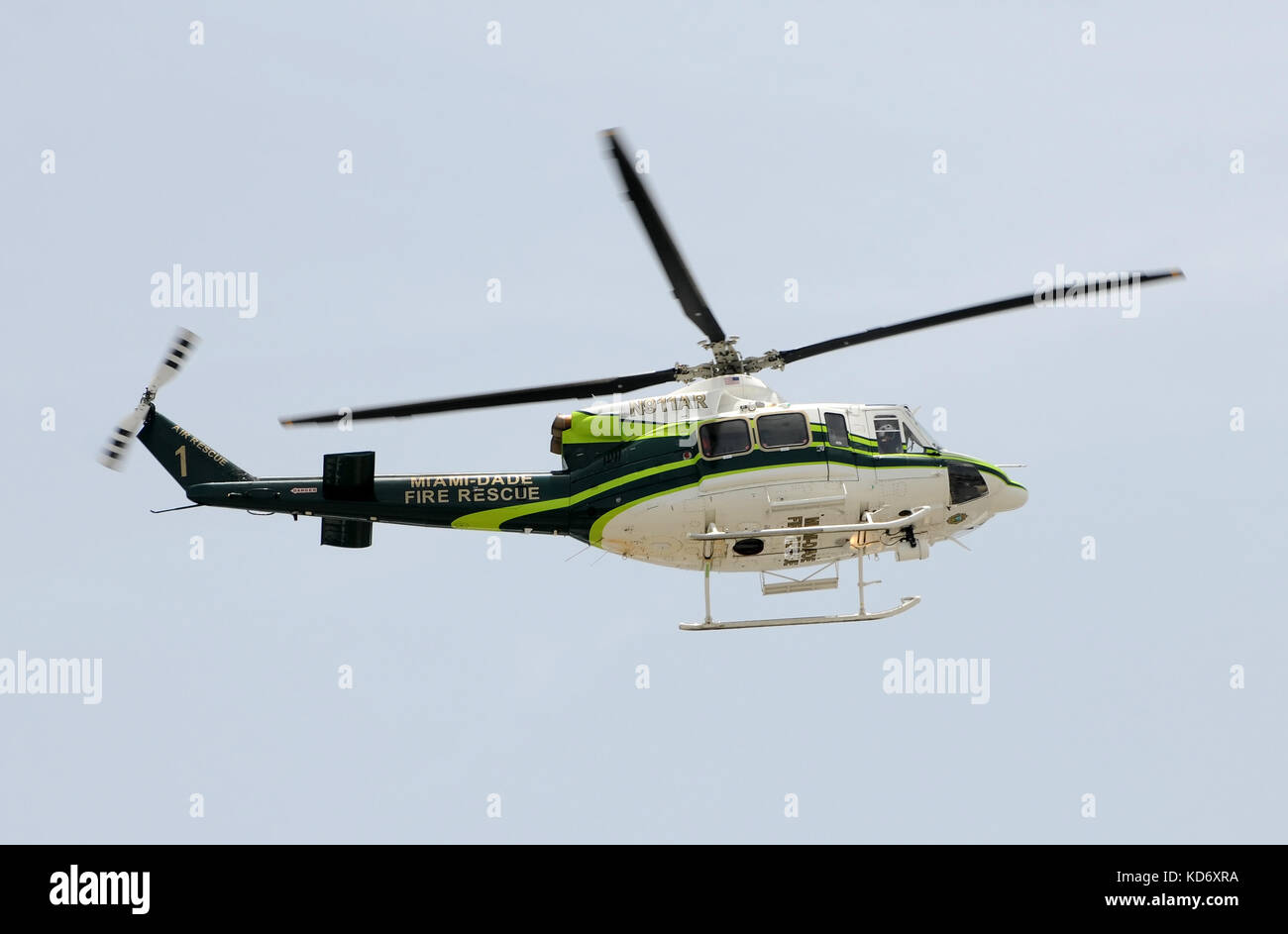 Miami, USA - June 28, 2008: Miami Dade County Fire Rescue helicopter ...