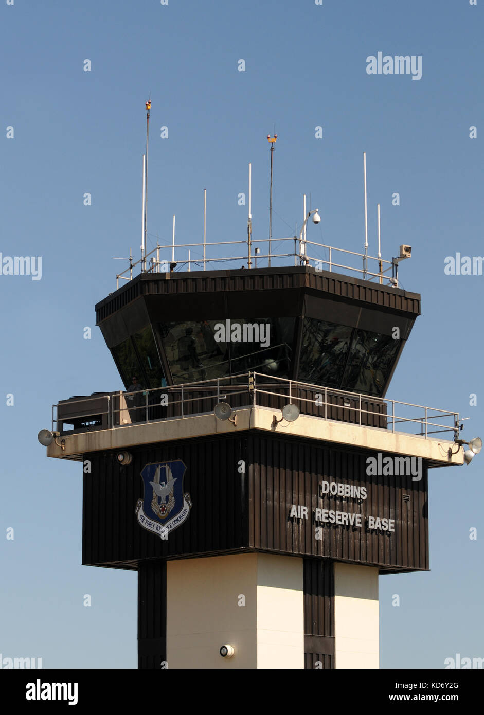 Atlanta, USA - October 17, 2010: Air traffic control tower at Dobbins ...