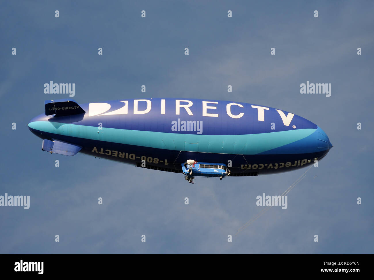 Miami, Florida - January 16, 2011: DirecTV's promotional airship flying ...