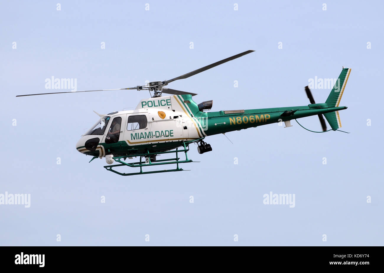 Miami, Florida - December 26, 2009: Miami Dade County police helicopter ...