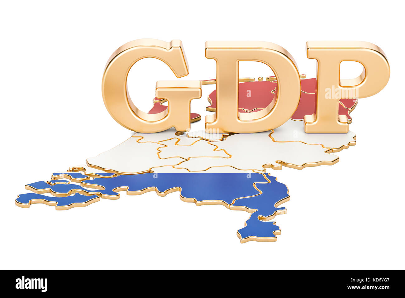gross domestic product GDP of Netherlands concept, 3D rendering ...
