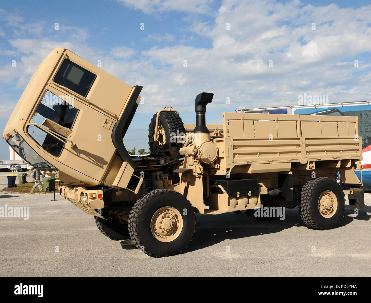 Army truck with exposed cabin and engine Stock Photo - Alamy