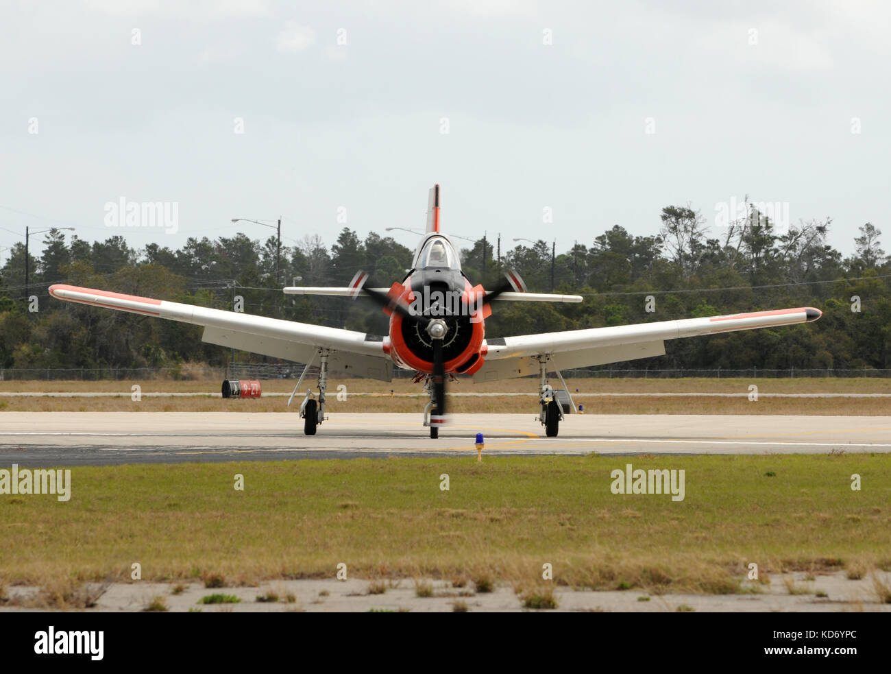 Front view of old navy training airplane Stock Photo - Alamy