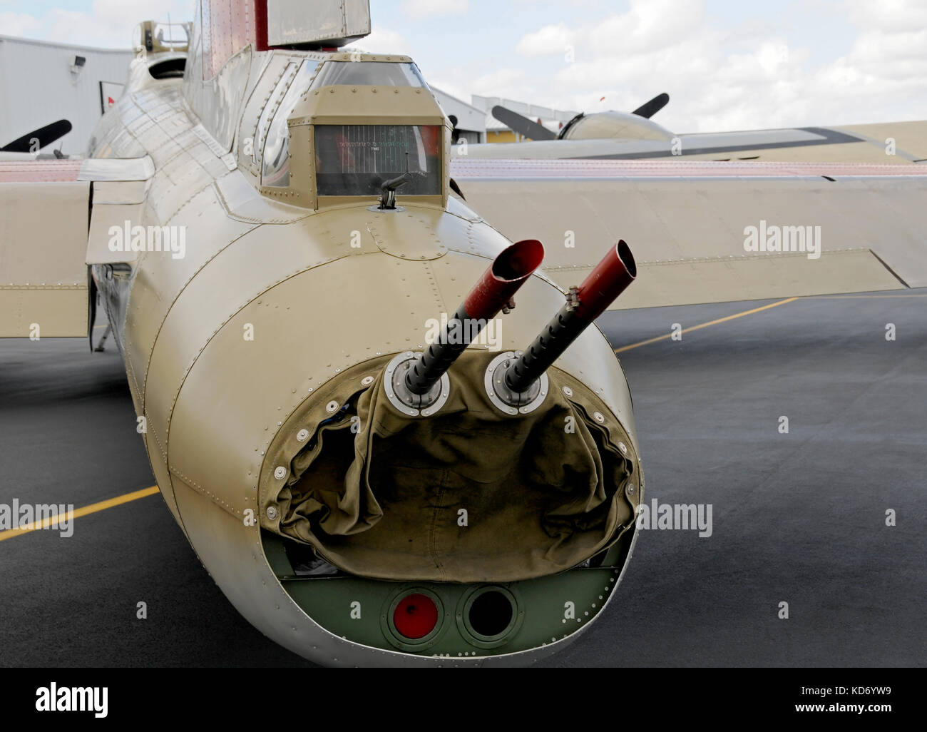 World War II era bomber rear view and guns Stock Photo - Alamy