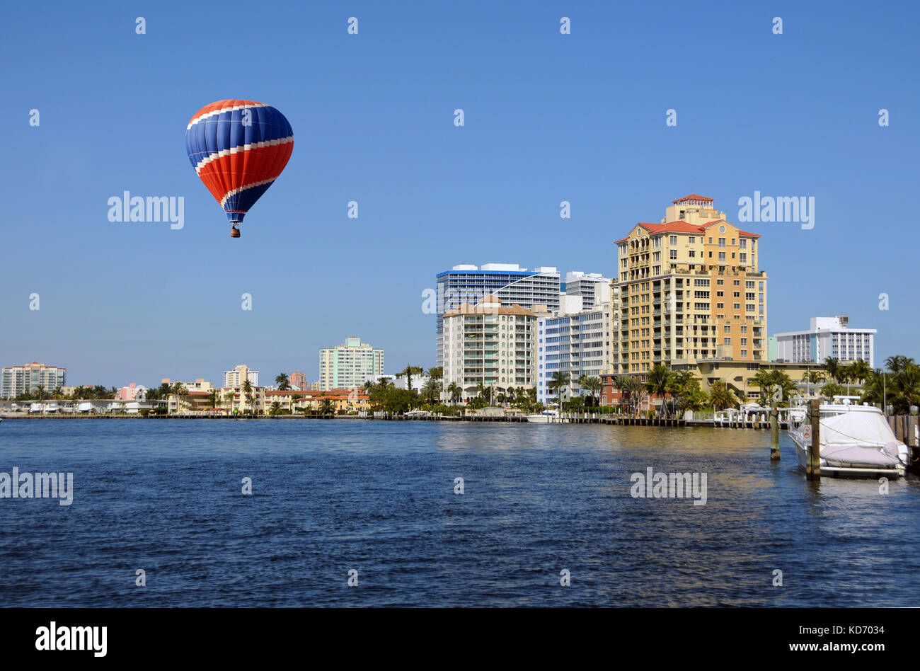 Hot air Balloon over Miami Beach, Florida Stock Photo - Alamy
